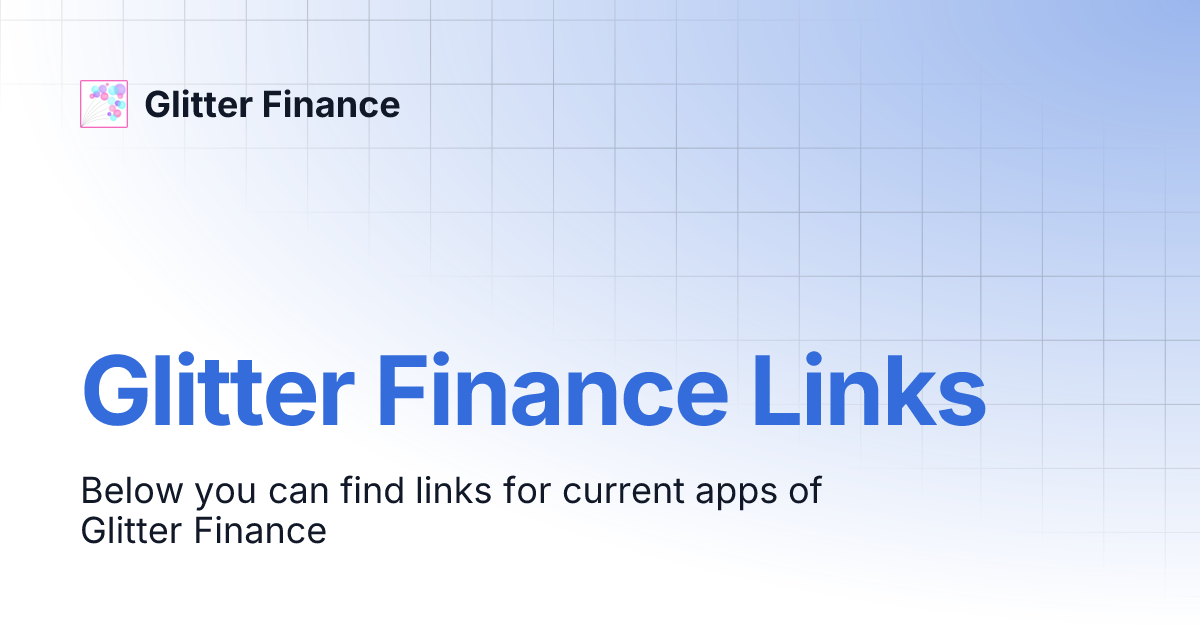 Glitter Finance Links | Glitter Finance